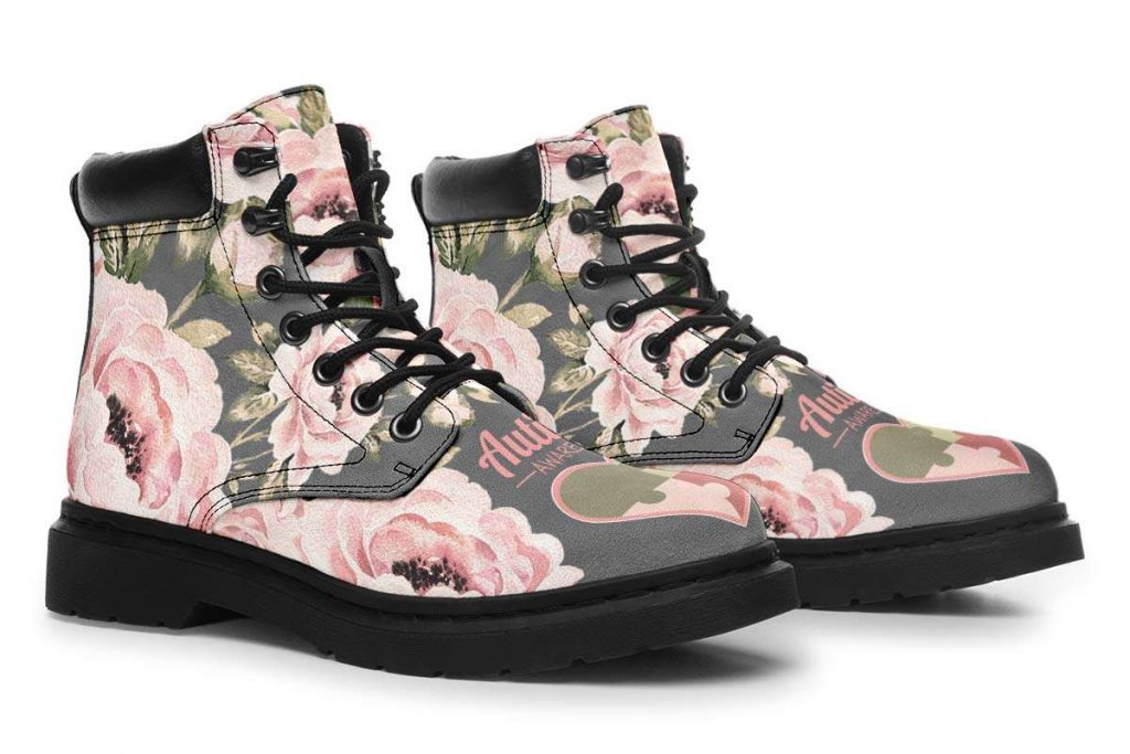 Floral Autism Awareness Boots - Support in Every Season