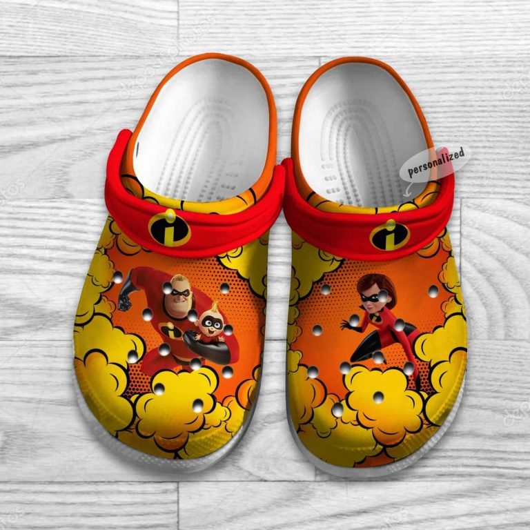 Bob Hellen Parr Hero Family Red Pattern Disney Graphic Cartoon Crocs ...