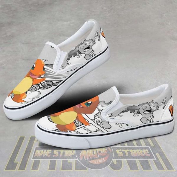 Charmander Pokemon Anime Slip On Shoes - 90sfootwear - Custom Graphic ...