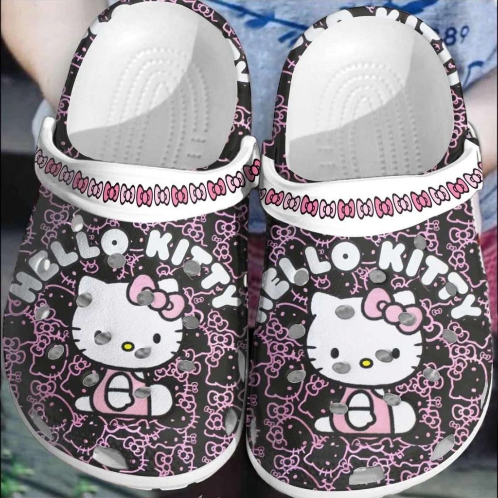 Hello Kitty Pattern Crocs Clogs Crocband Shoes - 90sfootwear - Custom ...