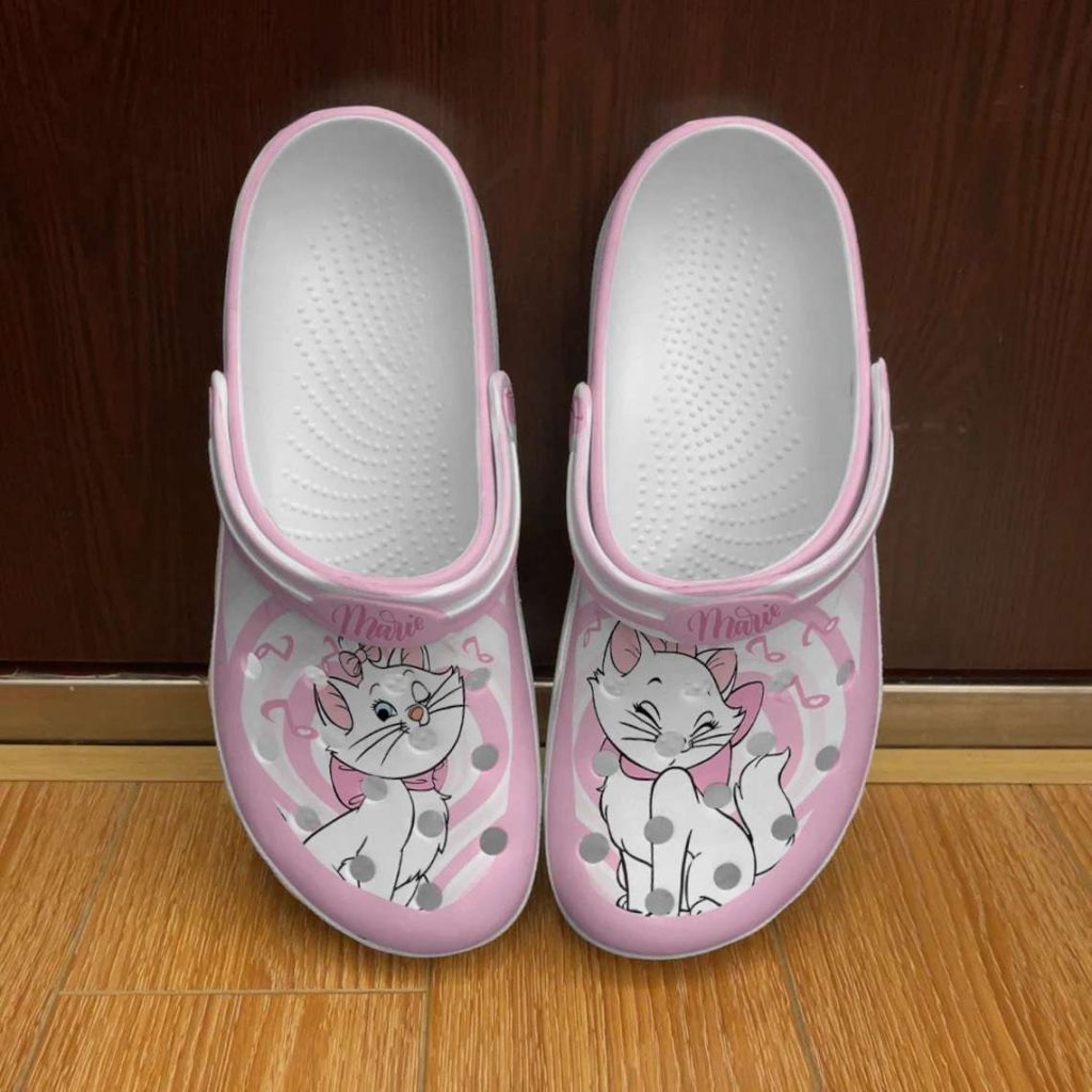 Marie Cat Round Pink White Disney Graphic Cartoon Unisex Crocs Clogs ...