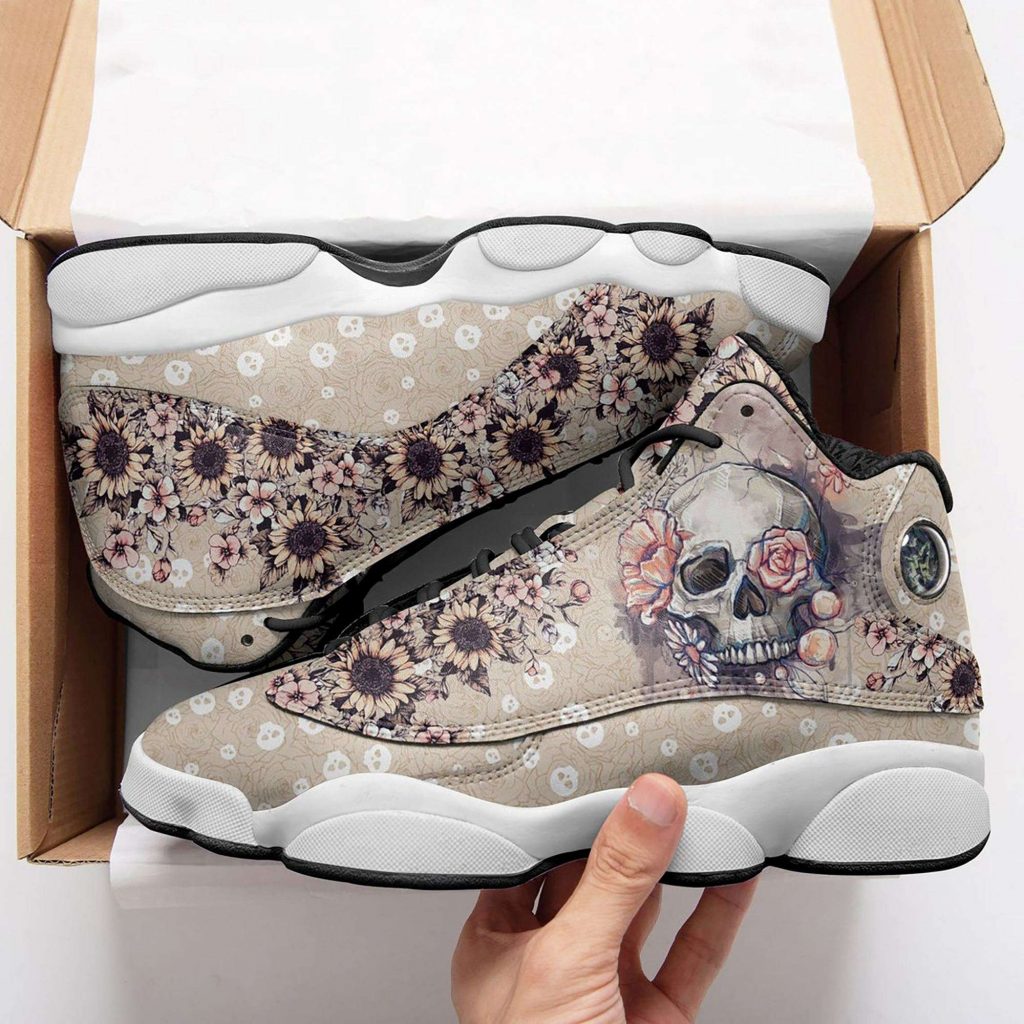 Skull Flower Jordan Air Jodan J13 Sport Sneaker Shoes - 90sfootwear ...