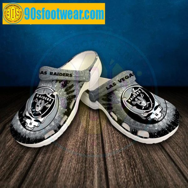 Raider Crocs - Step into the Game with Skull Las Vegas Raiders Pride!